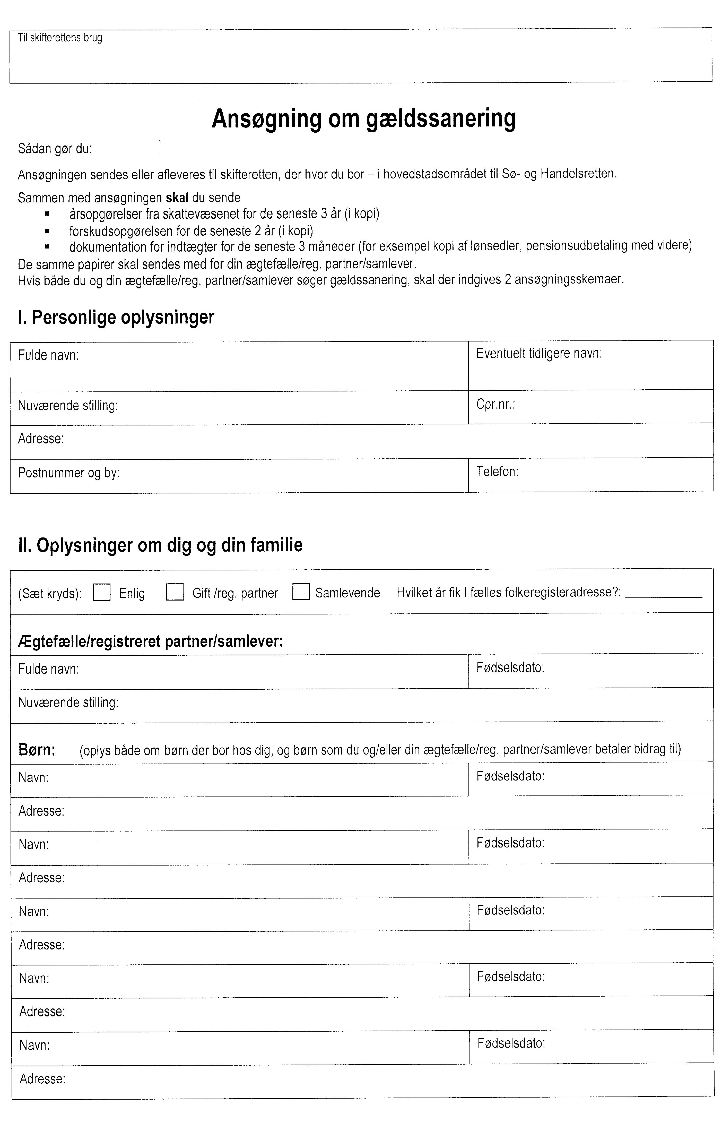 Bekendtgørelse om gældssanering - retsinformation.dk